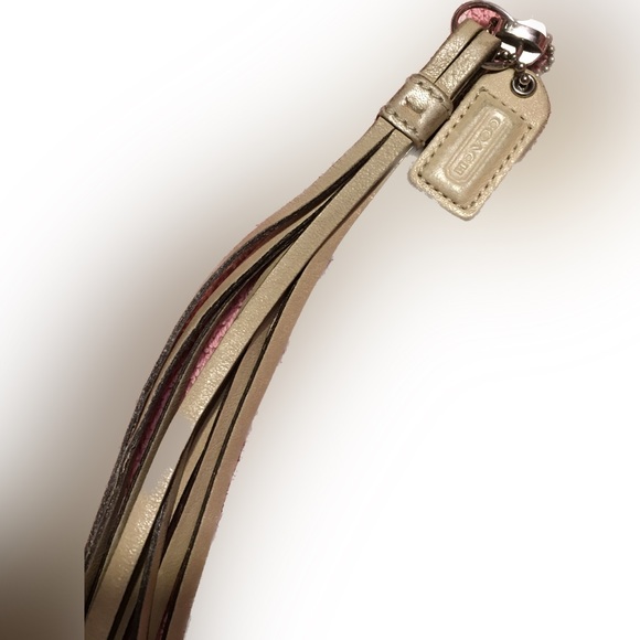 Coach | Accessories | Coach Leather Tassel Silver Nickel Keyfob Bag ...